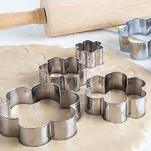 Fox Run Flower Cookie cutters, 6 piece, Metallic,3621