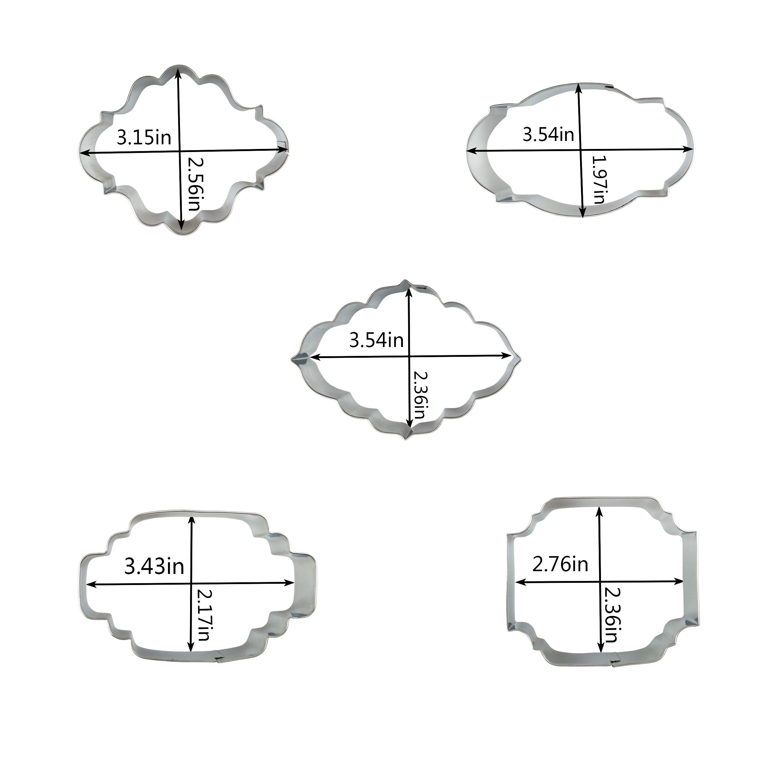 10 PCS Plaque Frame Cookie Cutters Set Different Frames Fondant Cutter Molds for Making Mousse Cake Cookies Biscuit, Fruit, Bread Wedding and Birthday Party Decorations