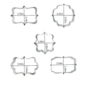 10 PCS Plaque Frame Cookie Cutters Set Different Frames Fondant Cutter Molds for Making Mousse Cake Cookies Biscuit, Fruit, Bread Wedding and Birthday Party Decorations