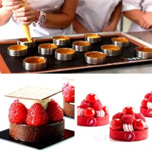 10 Pcs 1.98 Inch Stainless Steel Tart Ring, Heat-Resistant Perforated Cake Mousse Ring, Round Ring Baking doughnut tools 5cm