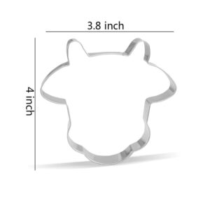 Jungle Animal Face Cookie Cutter Set - 6 Piece - Cow, Horse, Pig, Elephant, Monkey, Hippo - Stainless Steel