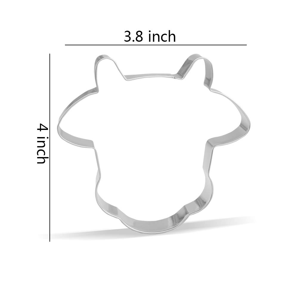 Jungle Animal Face Cookie Cutter Set - 6 Piece - Cow, Horse, Pig, Elephant, Monkey, Hippo - Stainless Steel