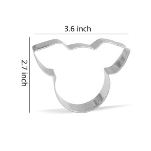 Jungle Animal Face Cookie Cutter Set - 6 Piece - Cow, Horse, Pig, Elephant, Monkey, Hippo - Stainless Steel