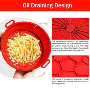 Silicone Air Fryer Liners Reusable Air Fryer Silicone Liners Collapsible Nesting 2Pcs 7.5inch 3QT-5QT Air Fryer Basket for Oven Microwave Air Fryer Accessories,Replacement of Parchment Paper