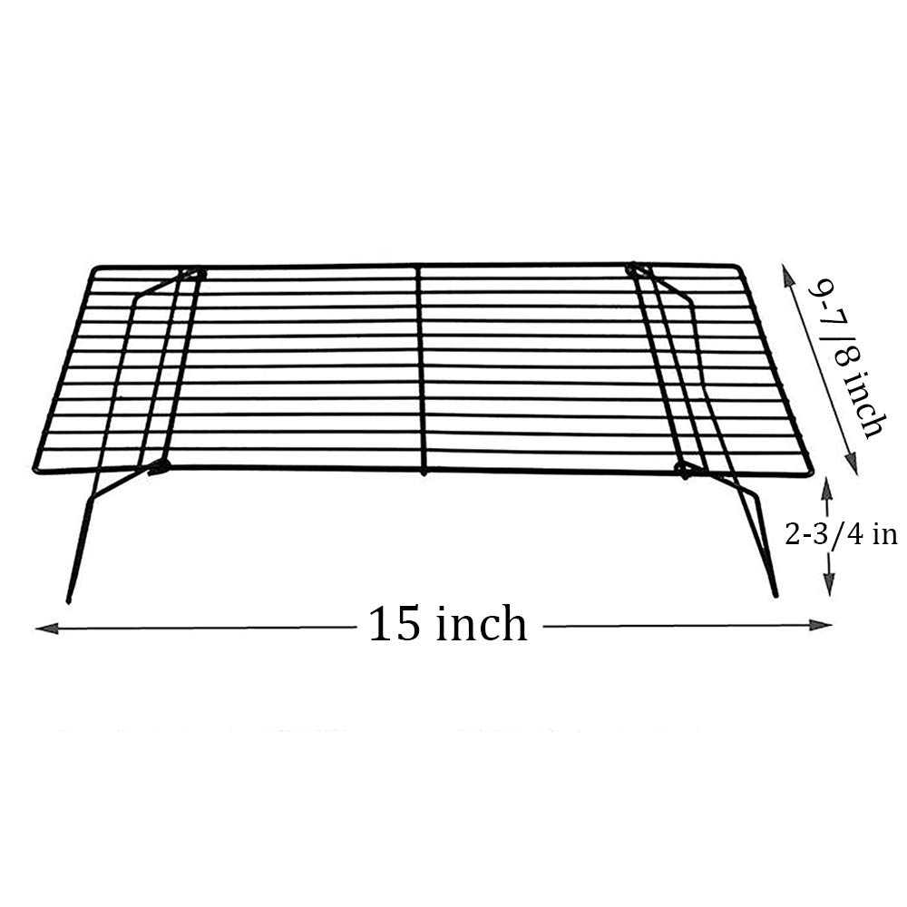 Kingrol 2 Pack 3-Tier Stackable Cooling Rack, Non-stick Wire Cake Rack for Pies, Cookies, Pastries