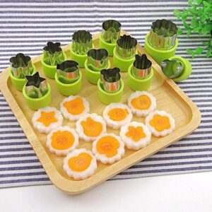 Cofe-BY DIY Veggies Cutter set 12pcs, Flower Star Animals Shapes Mini Fruit Cutters Decorating Kits for Cookies Fondant Cake Decoration Kids Food Bento Box Baking Supplies Home Essentials