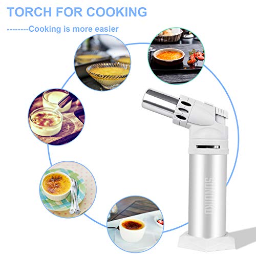 Mini Kitchen Torch, Sondiko Butane Torch Refillable Blow Torch Lighter with Adjustable Flame&Safety Lock for Cooking, BBQ, Creme Brulee, DIY, Soldering (Butane Gas not Included)