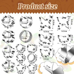 17 Pcs Flowers Cookie Cutter Set and Butterfly Biscuit Fondant Cutters Daisy Cherry Blossoms Tulip Sawtooth Circle Clover Plum Blossoms Butterfly Cookie Cutters Stainless Steel Spring Cookie Cutters