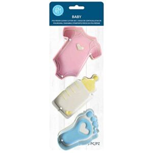 r&m international new baby cookie cutters, onesie, bottle, foot, 3-piece set