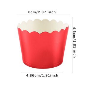 50 Pcs Paper Cupcake Liners Baking Cups, Holiday/Parties/Wedding/Anniversary(Red)