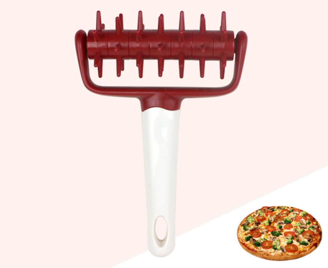 Pizza Dough Docker Docker Dough Bubble killer Time-Saver Pizza Dough Roller Docker Dough Blistering Killer (Red)