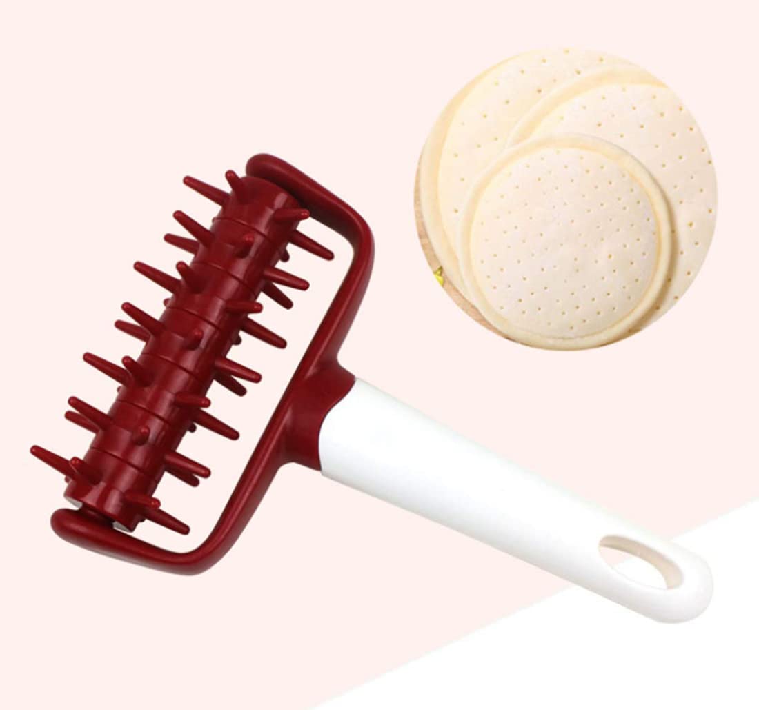 Pizza Dough Docker Docker Dough Bubble killer Time-Saver Pizza Dough Roller Docker Dough Blistering Killer (Red)