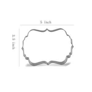 5 inch Plaque Cookie Cutter - Stainless Steel