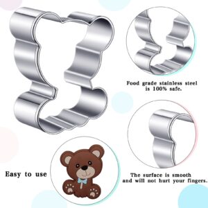 8 Pieces Cute Bear Cookie Cutters Baby Shower Vintage Cookie Cutter Bear Cookie Mould for Home Kitchen Baking Biscuit Bear Baby Shower Party Supplies