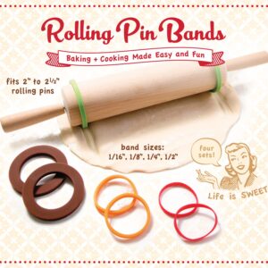 Talisman Designs Silicone Rolling Pin Bands | 8 Piece Set | Ensure Dough Thickness | Baking Accessories | Rolling Pin Rings | Bands for Rolling Pin | Rolling Pin Thickness Rings