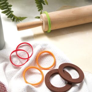 Talisman Designs Silicone Rolling Pin Bands | 8 Piece Set | Ensure Dough Thickness | Baking Accessories | Rolling Pin Rings | Bands for Rolling Pin | Rolling Pin Thickness Rings