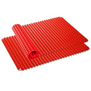 wolecok silicone pyramid pan,16 x 11 inches large red pyramid baking mat, cooking pan oven tray baking sheet pastry cooking mat 2 pack(red)