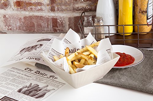 Fox Run French Fry Wax Paper Liners, Newsprint, 24-Count