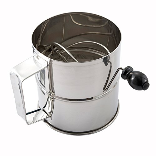 Winco Winware 8 Cup Stainless Steel Rotary Sifter