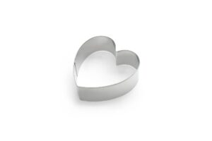 fox run, tinplated steel 2.5-inch heart cookie cutter, white