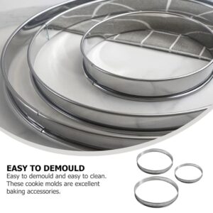 Hemoton 3pcs Stainless Steel Cake Rings Mousse Cake Molds Round Cake Decor Baking Mold Ring Bakeware Set Tool