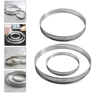 Hemoton 3pcs Stainless Steel Cake Rings Mousse Cake Molds Round Cake Decor Baking Mold Ring Bakeware Set Tool