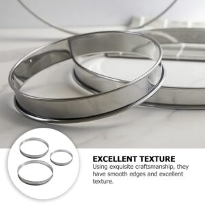 Hemoton 3pcs Stainless Steel Cake Rings Mousse Cake Molds Round Cake Decor Baking Mold Ring Bakeware Set Tool