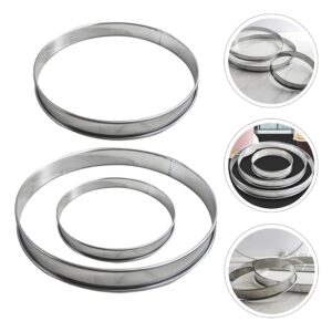 Hemoton 3pcs Stainless Steel Cake Rings Mousse Cake Molds Round Cake Decor Baking Mold Ring Bakeware Set Tool