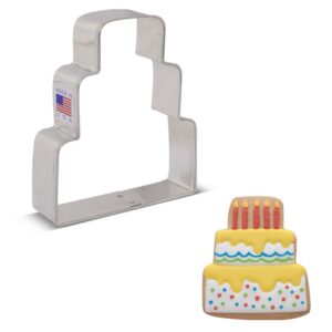 wedding cake cookie cutter, 3.75" made in usa by ann clark