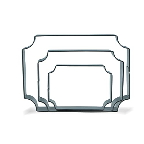 Keewah Rectangle Plaque Cookie Cutter Set - 5”,4”,3” - 3 Piece - Stainless Steel