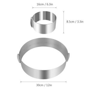 WIWAPLEX Cake Ring 6 to 12 Inch Adjustable Round Stainless Steel Cake Mousse Mould Ring Bakeware Tools Cake Decorating Mold Baking Ring