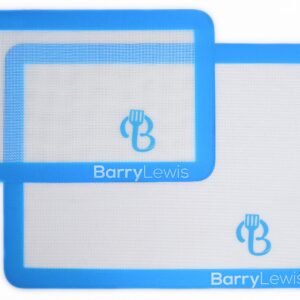 Barry Lewis Silicone Baking Mats - Non-Stick Sheet Mats - Set of 2 (15.75" x 11.75" Inches) & (11.75" x 8.25" inches)