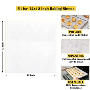 100Pcs Parchment Paper Sheets 12 x 12 inch for Ninja Air Fryer, Nonstick Sheet Pan, Roast Tray, Air Fryer Oven Liners for Bottom Food-Safe Baking Parchment Mat for Ninja Foodi SP101 SP201 SP301