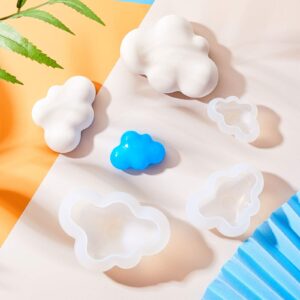 13 Pieces Cloud Shape Mold Set 10 Pieces Cloud Cookie Cutters and 3 Pieces 3D Cloud Silicone Molds for DIY Candy Chocolate Cookie Fondant Cake Gum Paste Soap and Polymer Clay Decor