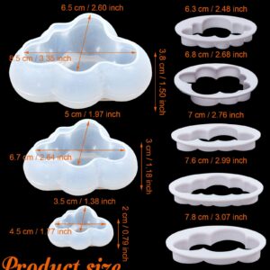 13 Pieces Cloud Shape Mold Set 10 Pieces Cloud Cookie Cutters and 3 Pieces 3D Cloud Silicone Molds for DIY Candy Chocolate Cookie Fondant Cake Gum Paste Soap and Polymer Clay Decor