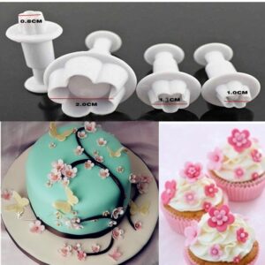 Flower Fondant Cutters,73Pcs Cake Cookie Cutter Plunger Sugarcraft Alphabet Letters Decorating Tools,Sunflower Rose Leaf Butterfly Heart Star Carnation Hollow Calyx Cutter Molds,Icing Modelling Kit