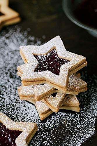 Antallcky Star Cookie Cutter Set-5 pcs Stainless Steel Five-pointed Star Biscuit Molds Fondant Cake Cookie Cutter Set Pastry Mold-for 3d Christmas Tree/Linzer Cookies