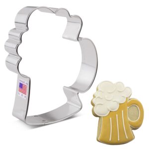 beer mug/stein cookie cutter, 4.25" made in usa by ann clark