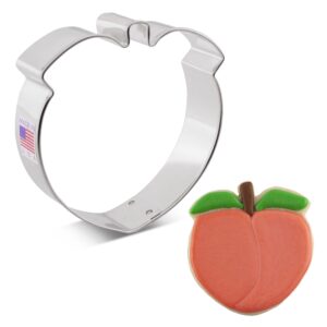 peach cookie cutter, 3.25" made in usa by ann clark