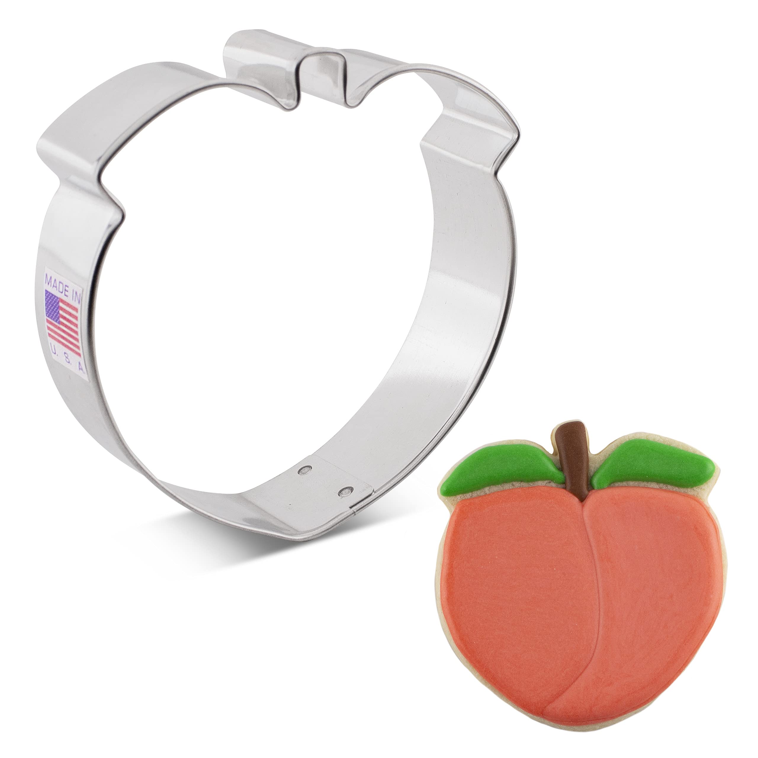 Peach Cookie Cutter, 3.25" Made in USA by Ann Clark