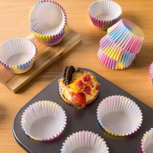 Barry's Home Aurora Cupcake Liners Standard Size, No Smell Rainbow Cupcake Wrappers, Paper Grease Proof Baking Cups, Pack of 192 (Rainbow)