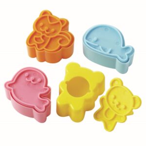 Torune Assist Animal Friends Bento Lunch Sandwich Bread Mold Cutters and Stamps Set of 4 Animals (Bear Squall Whale Seal) Japan Import