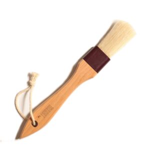 pastry brush natural bristle wooden, msart basting/food brush, with beech wood handle and rope hook, great for butter, cookies, oil, bread, frosting. easy to clean (1 inch)