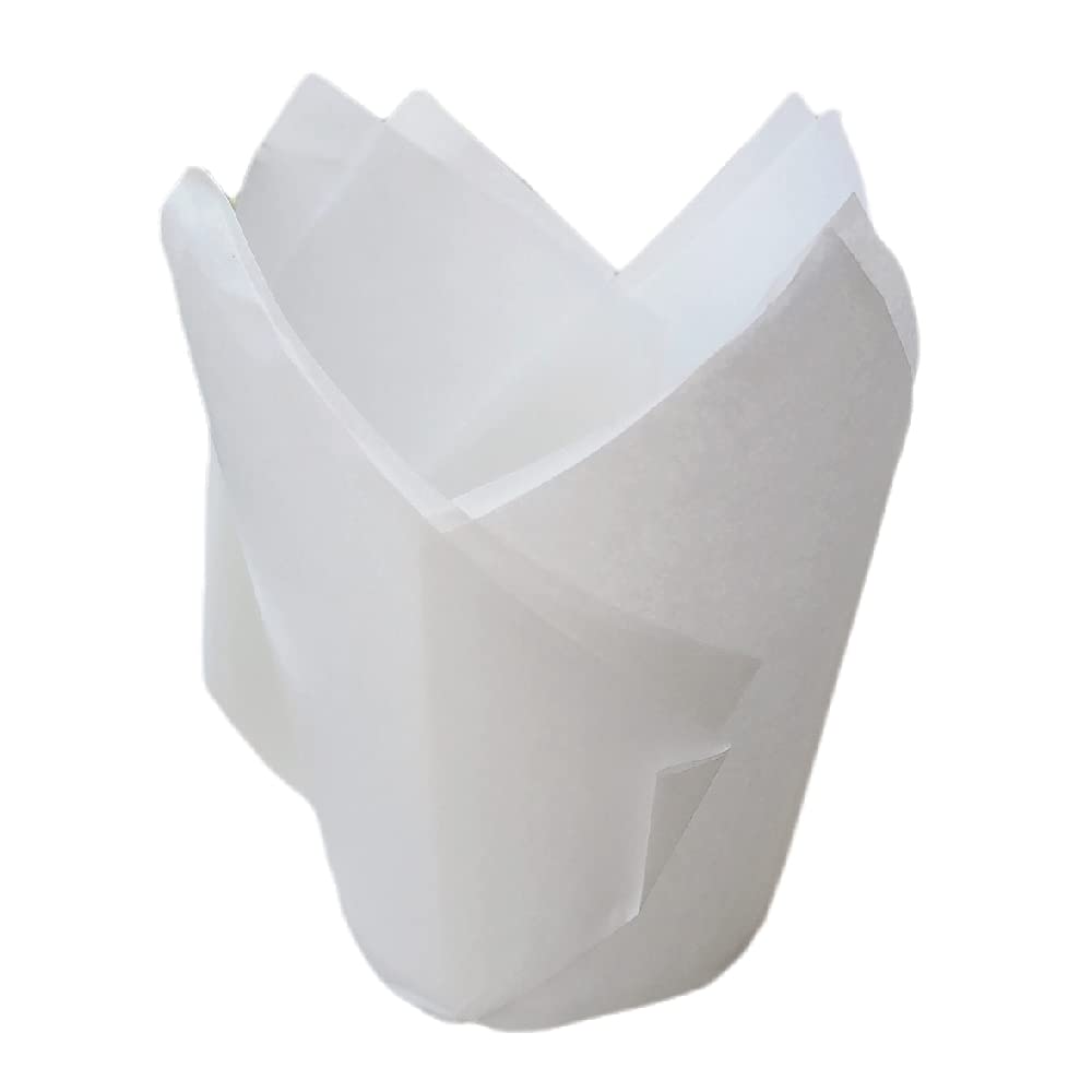 Tulip Cupcake Liners-300 Pack Tulip Cupcake Wrappers Greaseproof Muffin Liners Baking Cups For Birthday,Party,Wedding-white color