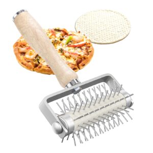 pizza dough docker,pastry roller with stainless steel spikes homemade pizza docking tool that prevents dough from blistering,commercial kitchen pizza making accessories