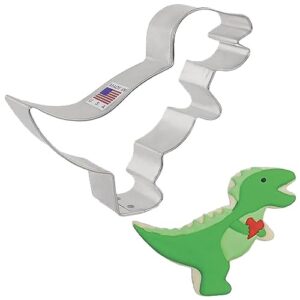 t-rex cookie cutter, tyrannasaurus rex dinosaur cookie cutters 4.75" made in usa by ann clark