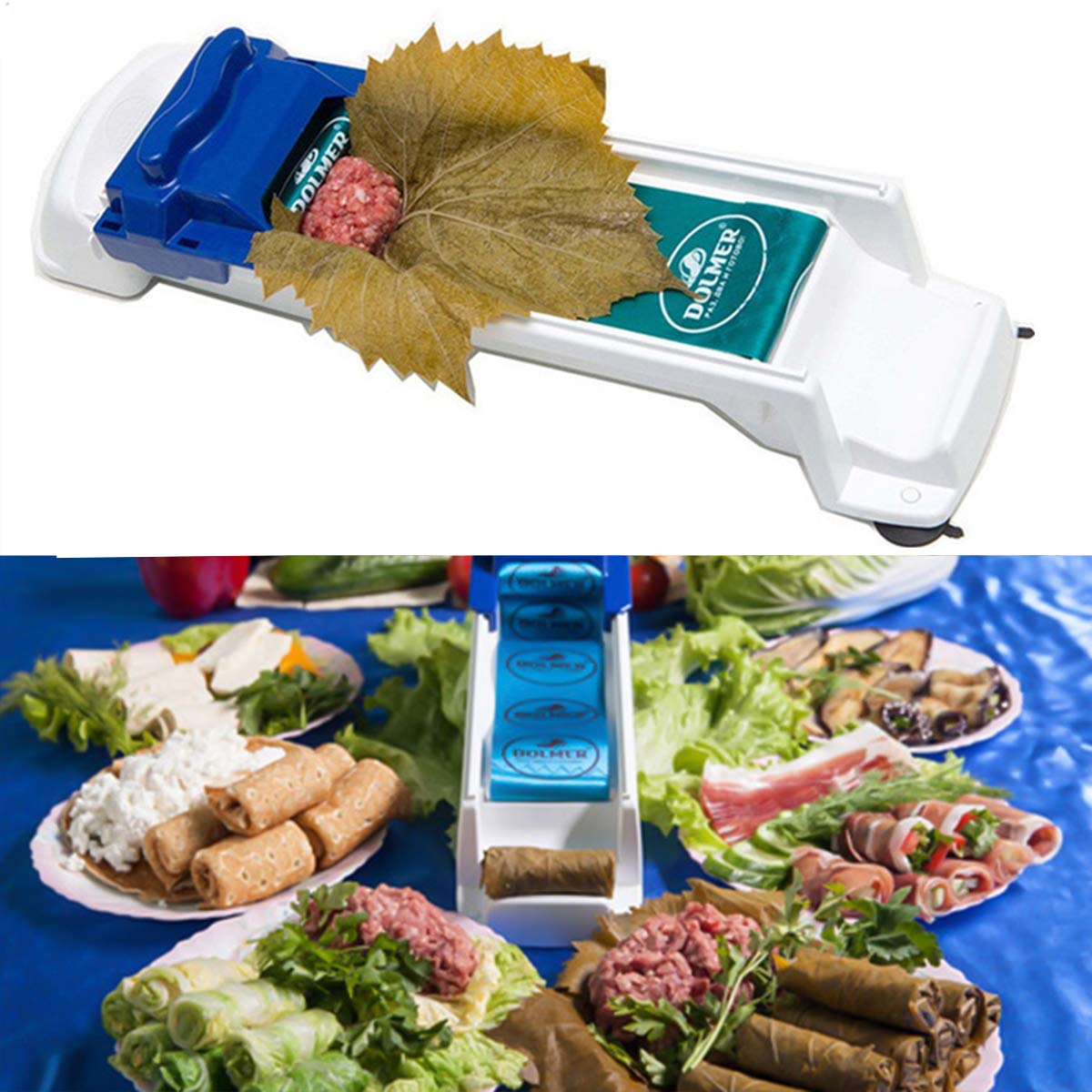 Eurobuy Vegetable Meat Rolling Tool, Stuffed Leaves Grape Cabbage, Multi-Functional DIY Plastic Sushi Roller Meat Cabbage Leaf Rolling Tool for Beginners and Children