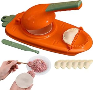 sysgt dumpling maker press 2in1 empanada skin molds for dumplings empanadas, ravioli rolling wrapper mold wonton maker, multifunctional tool (orange)