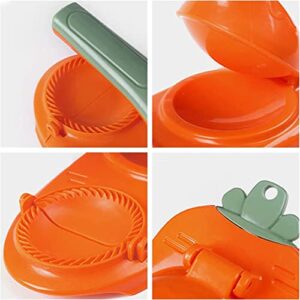 SYSGT Dumpling Maker Press 2in1 Empanada Skin Molds for Dumplings Empanadas, Ravioli Rolling Wrapper Mold Wonton Maker, Multifunctional Tool (Orange)