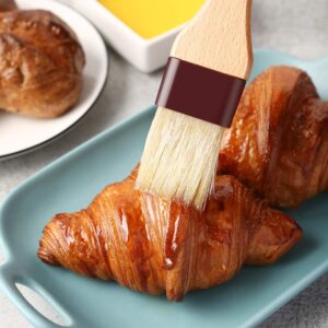 1 inch & 1.5 inch Pastry Brush Natural Boar Bristle Basting Brush Kitchen Oil Brush with Beech Wooden Handle and Hanging Rope String Grill BBQ Sauce Baster Baking Cooking Marinade Brushes (Pack of 2)